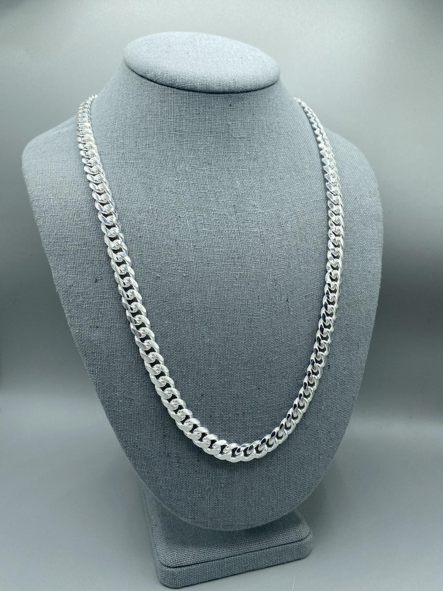 8mm Silver Miami Cuban Link Chains with Box Lock Clasp | Ott Family ...