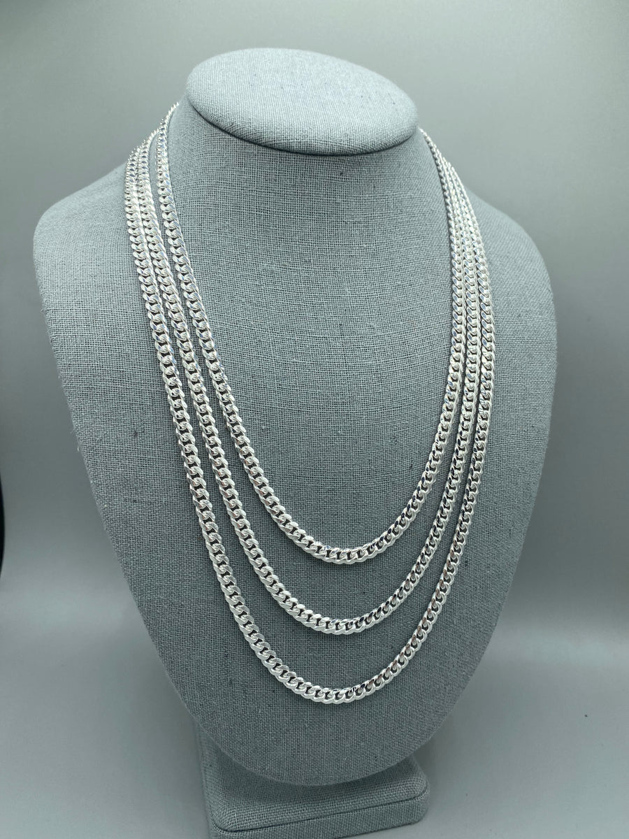 5mm Silver Miami Cuban Link Chain with box lock clasp – O.F.J.