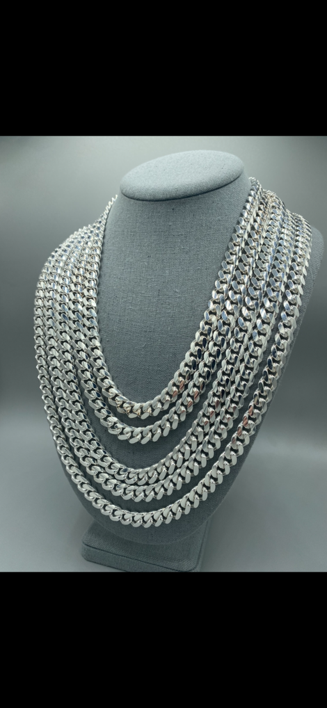 10mm Silver Miami Cuban Link Chain with box lock clasp – O.F.J.