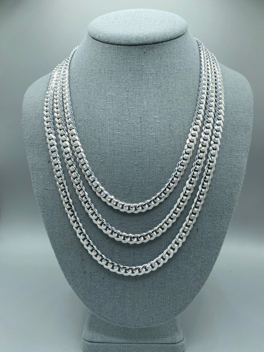 7mm Silver Miami Cuban Link Chain with box lock clasp | Ott Family ...