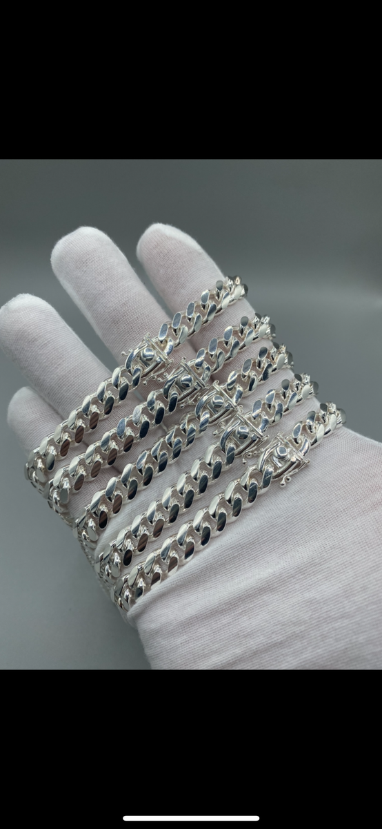 10mm Silver Miami Cuban Link Chain with box lock clasp | Ott Family ...